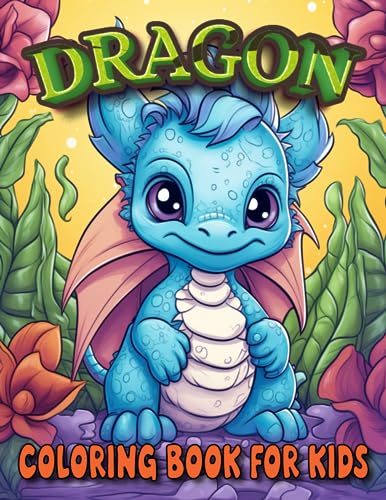 Dragon Coloring Book For Kids: Grayscale Coloring Pages Of Cute ...