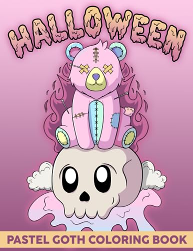 Halloween Pastel Goth Coloring Book: Creepy Kawaii Coloring Pages with ...