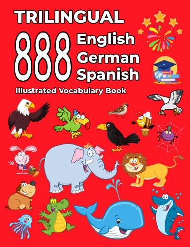 Trilingual 888 English German Spanish Illustrated Vocabulary Book ...