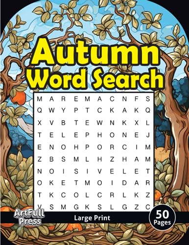 Large Print Autumn Word Search: Fall-Themed Word Search Puzzle Book ...