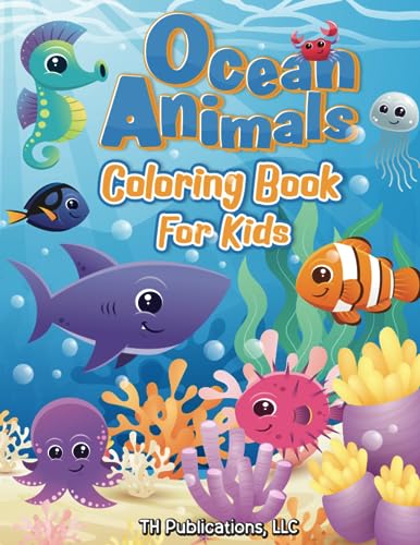 Ocean Animals Coloring Book For Kids: Funny Sea Animals Coloring Books ...