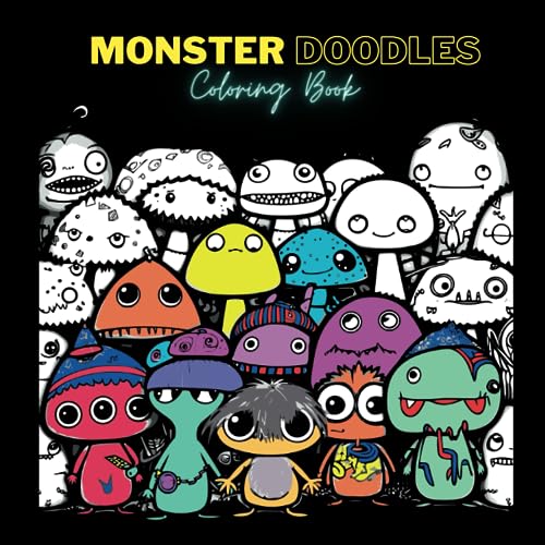 Monster Doodles Coloring Book: Playful Fusion of Cute and Spooky ...