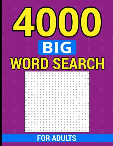 4000 BIG Word Search For Adults: Expand your Vocabulary-BIG Word Search ...