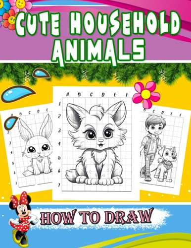 How To Draw Cute Household Animals: Fun and Educational Coloring Book ...