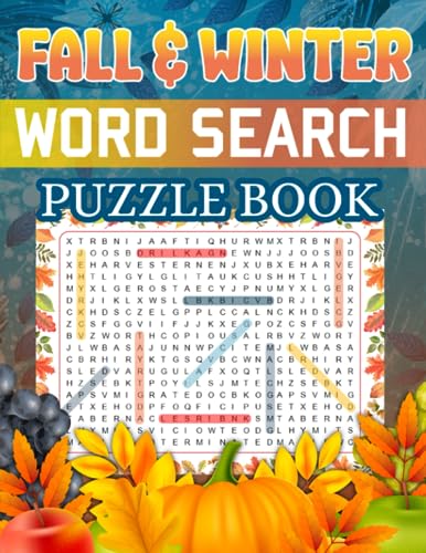 Fall & Winter Word Search Puzzle Book: Beautiful Large Print Winter and ...