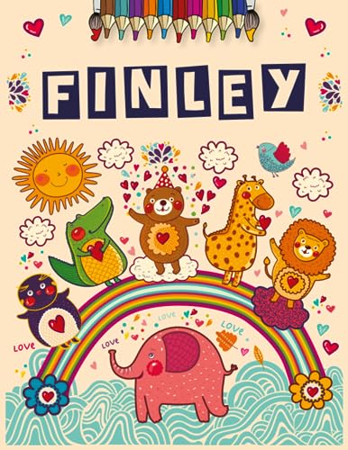Finley: Personalized Coloring Book for Finley | Theme: Animals ...