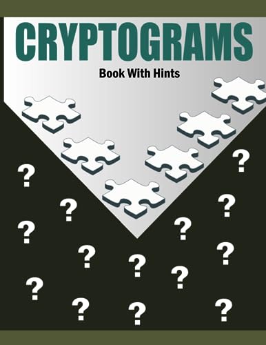 Cryptograms Book With Hints: Large Print Cryptoquip Puzzle Book - Funny ...