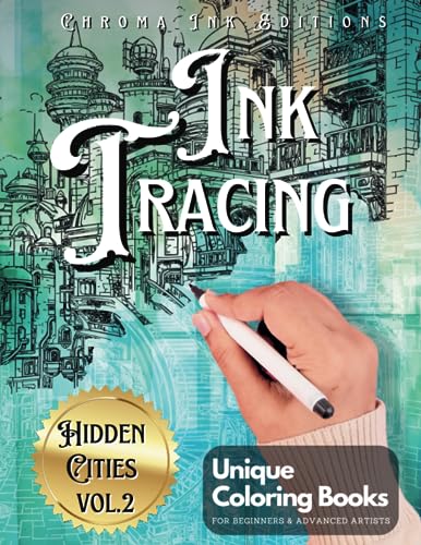 Ink Tracing Coloring Book, Follow the White Lines to Reveal a Unique ...