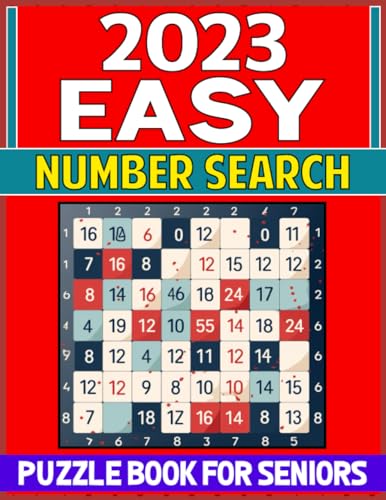 2023 Easy Number Search Puzzle Book For Seniors: Play a Variety of ...