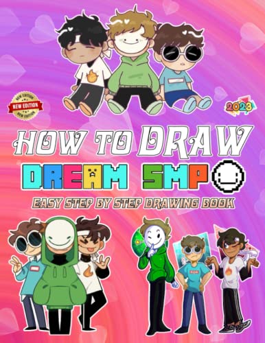 How To Draw Dream SMP & Coloring Pages: Draw and Coloring Book For Kids ...