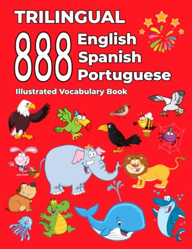 Trilingual 888 English Spanish Portuguese Illustrated Vocabulary Book ...
