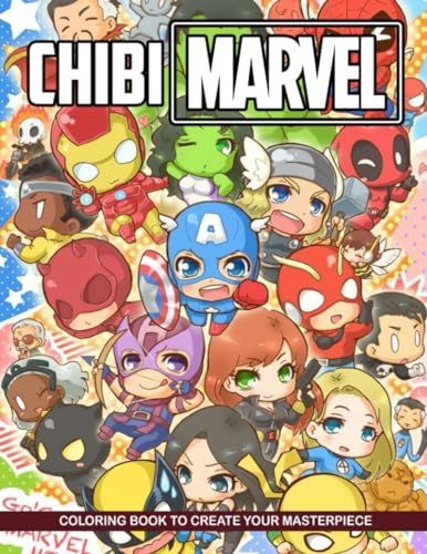 Chibi Superhero Coloring Book: Super Hero Color Books For Boys, Girls ...