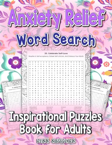 Anxiety Relief Word Search Inspirational Puzzles Book For Adults ...