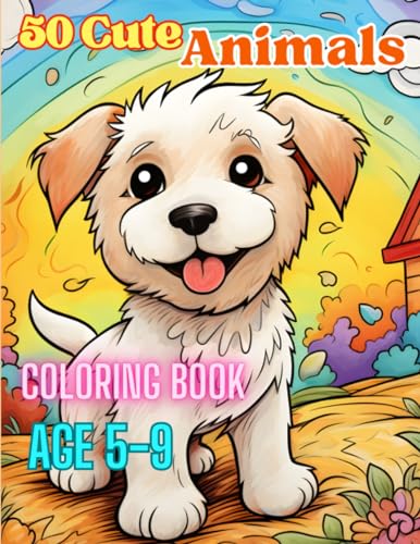 50 Cute Animals Coloring Book: 50 Cute Animals Coloring Books with ...
