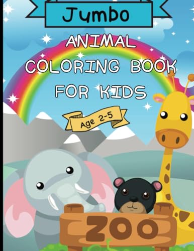 Jumbo Animal Coloring Book For Kids- 100 Large Animal Illustrations ...
