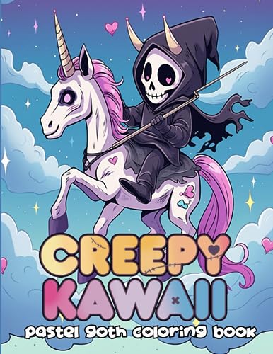 Creepy Kawaii Pastel Goth Coloring Book: Adorable Cute Gothic Horror ...