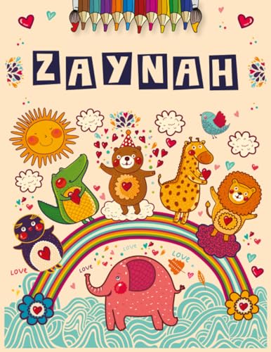 Zaynah: Personalized Coloring Book for Zaynah | Theme: Animals ...