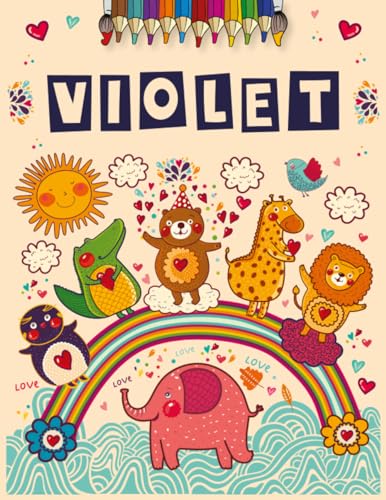 Violet: Personalized Coloring Book for Violet | Theme: Animals ...