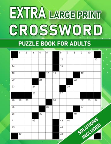 Extra Large Print Crossword Puzzle Book For Adults: Specially Crafted ...