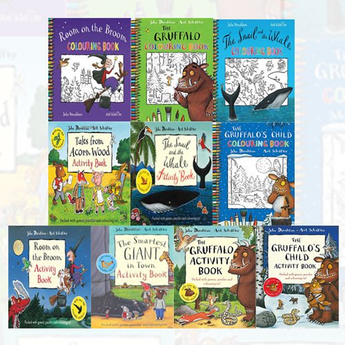 Gruffalo Activity & Colouring Book Julia Donaldson Collection 10 Books ...