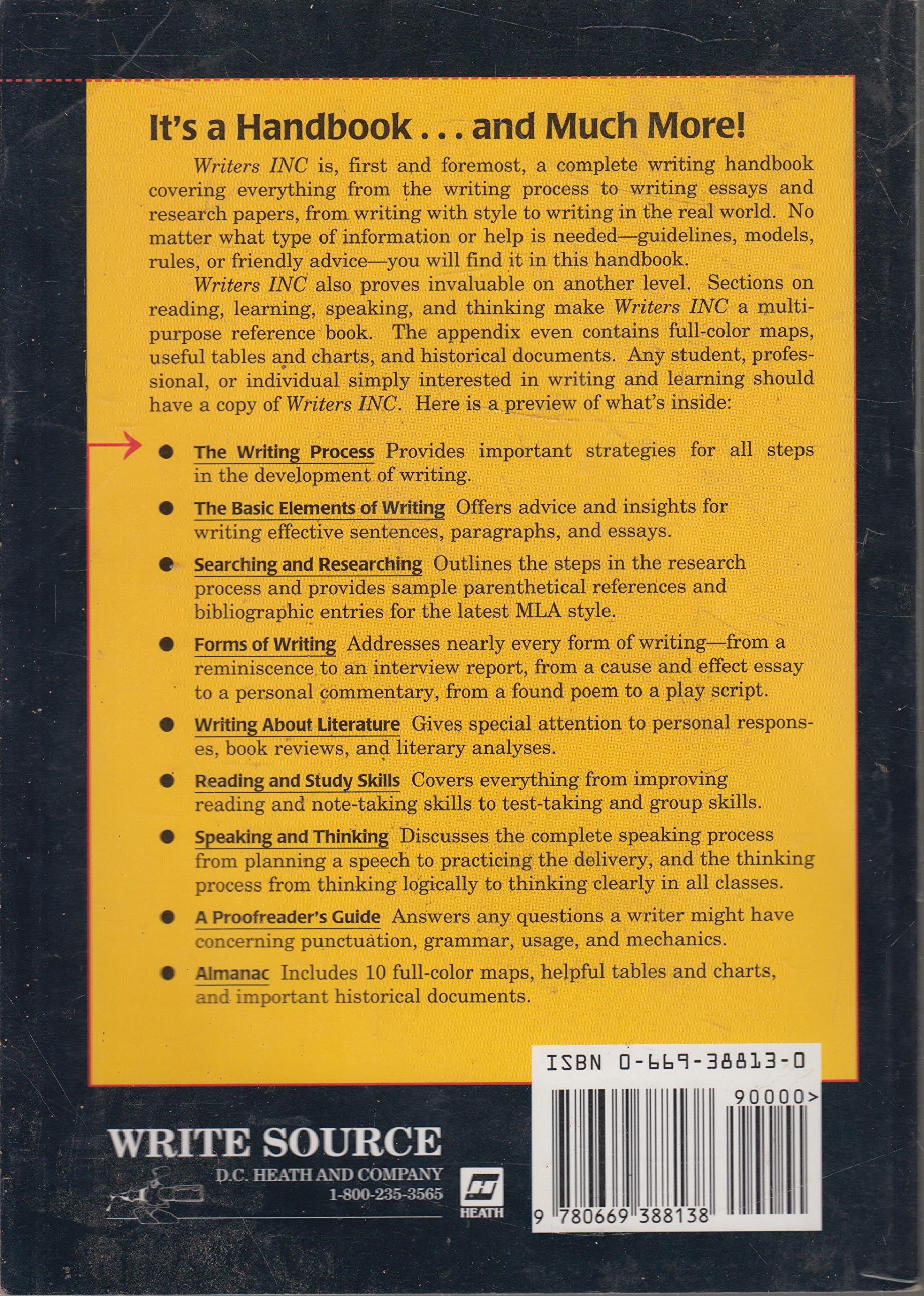 Writers INC: A Student Handbook for Writing & Learning by Patrick ...