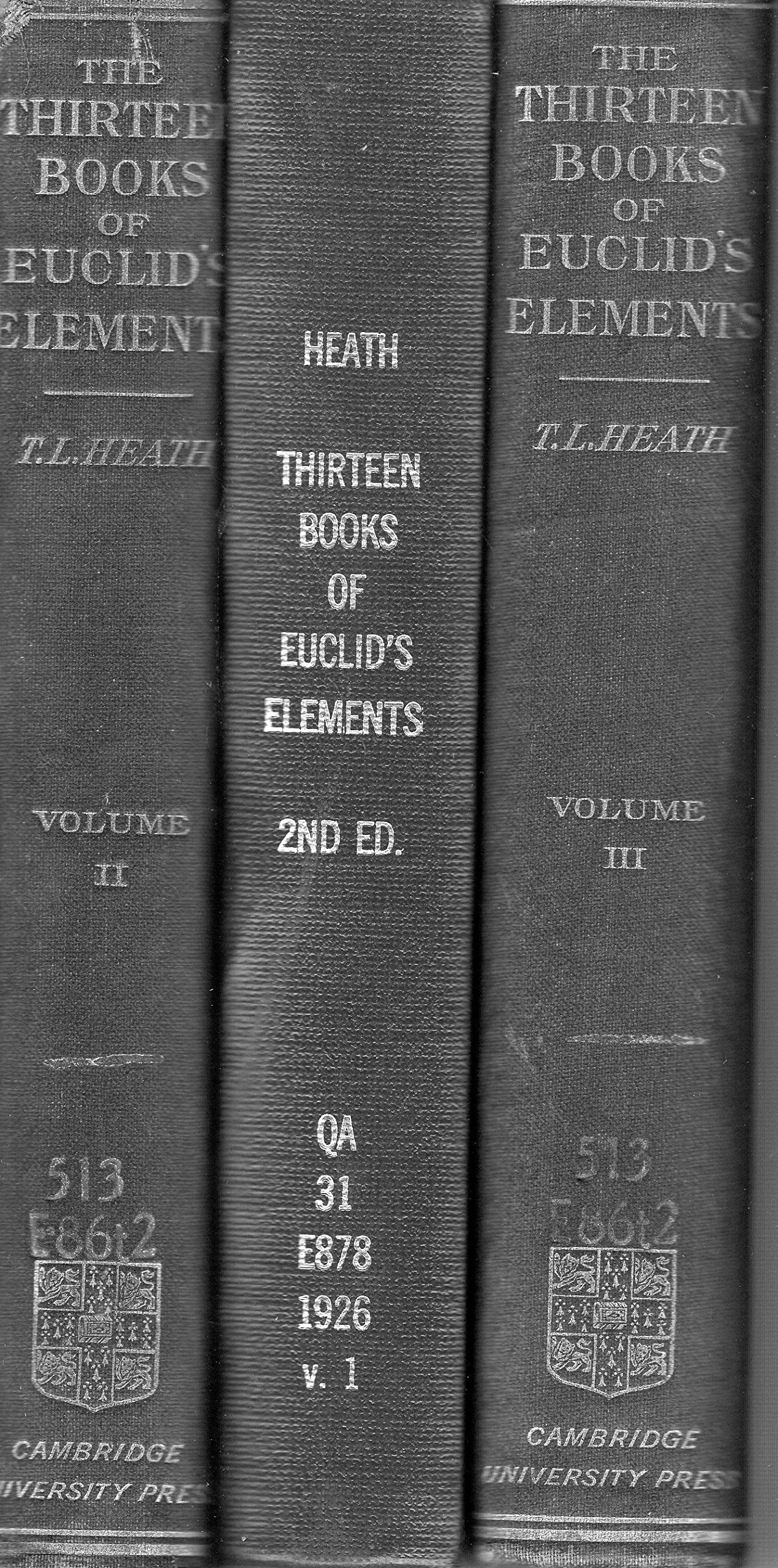 The Thirteen Books of Euclid's Elements.3 volumes. by Thomas L. Heath | Goodreads