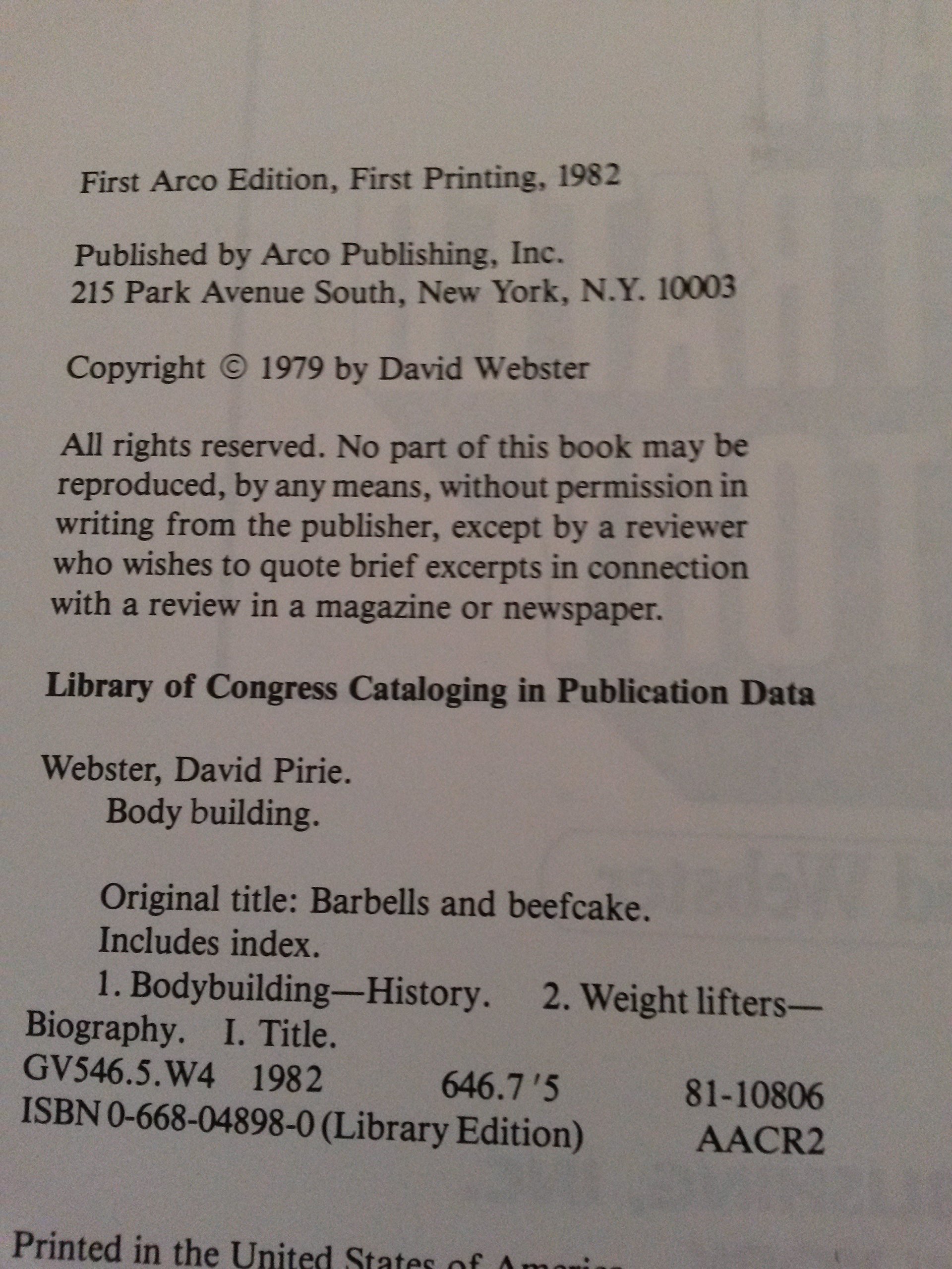 Bodybuilding: An Illustrated History by David Pirie Webster | Goodreads