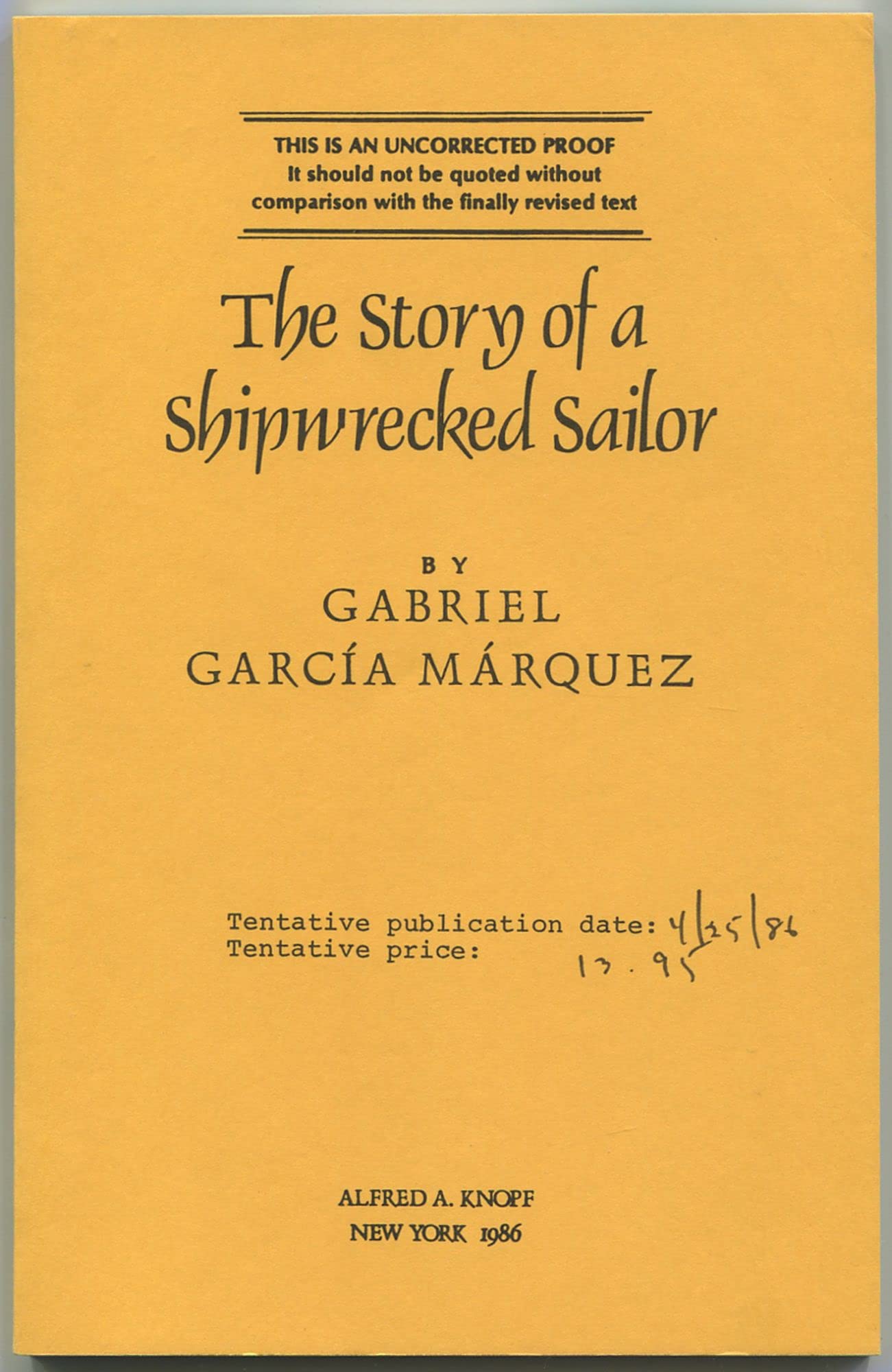 THE STORY OF A SHIPWRECKED SAILOR by Gabriel García Márquez | Goodreads