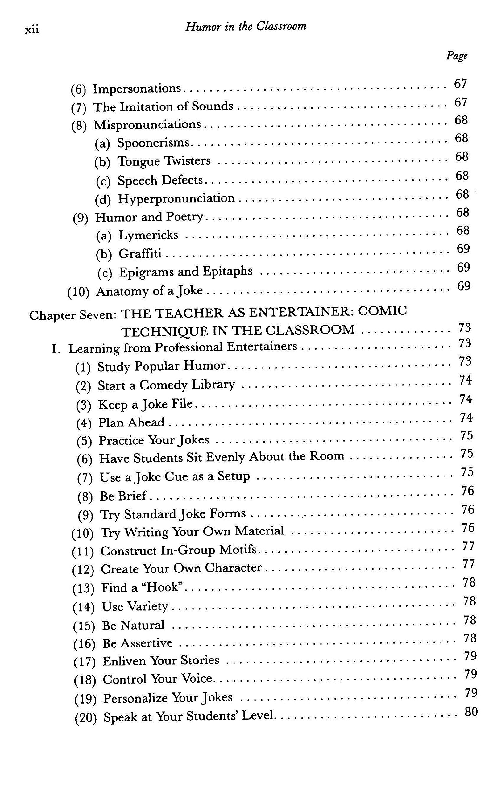 Humor in the Classroom: A Handbook for Teachers and Other Entertainers ...