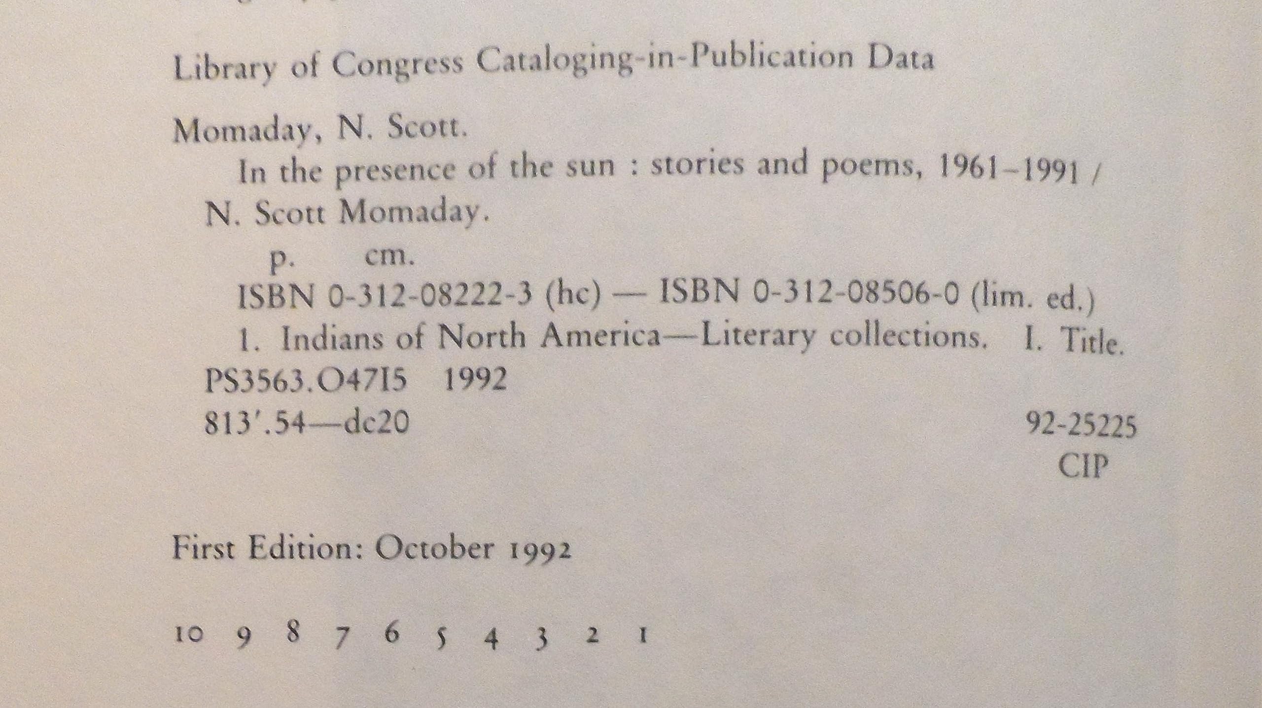 In the Presence of the Sun: Stories and Poems, 1961-1991 by N. Scott ...