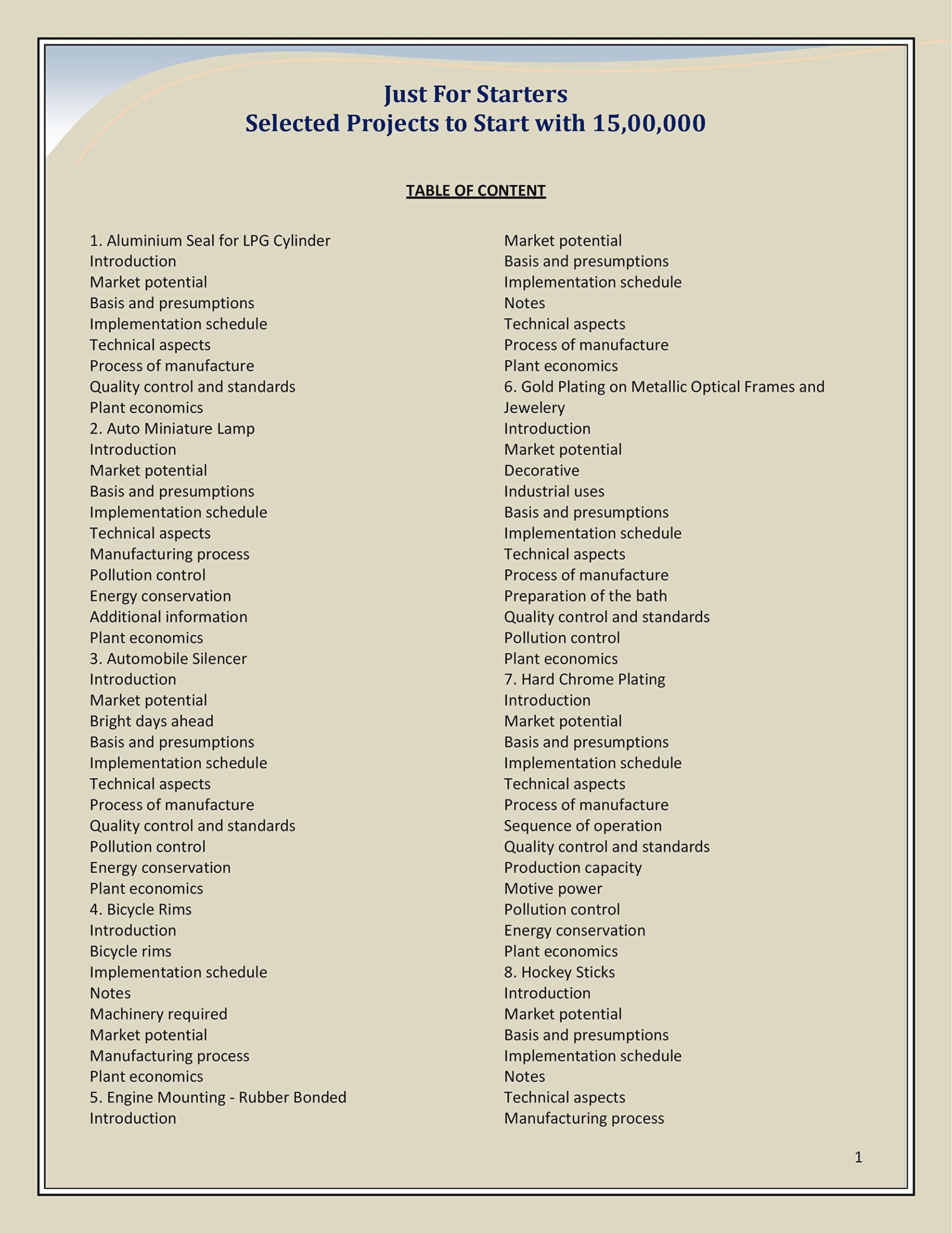 Just for Starters : Selected Projects to Start with 35,00,000 by NIIR BOARD OF CONSULTANTS ...