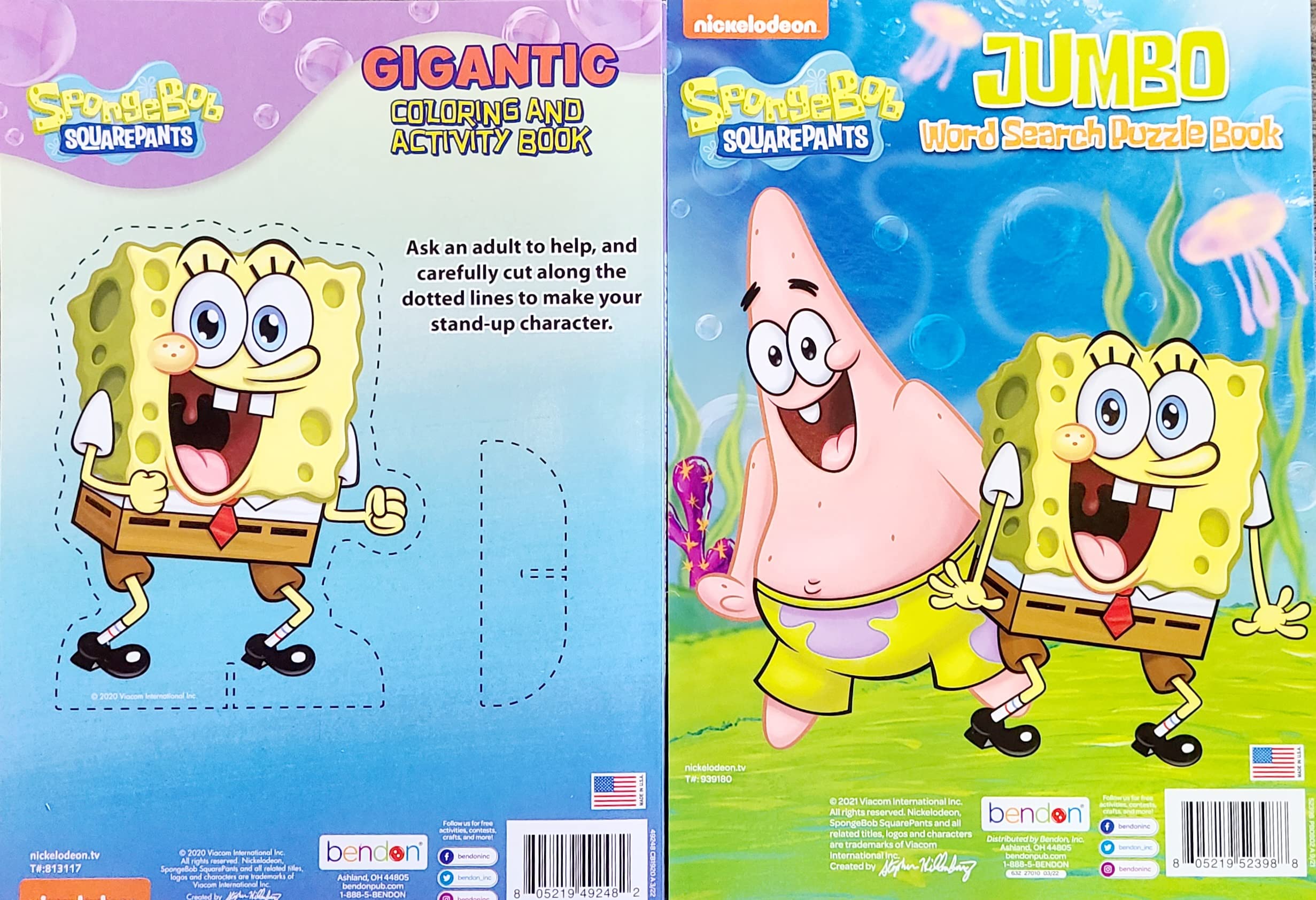 Spongebob Jumbo 192 pg Coloring & Activity Book and Jumbo Word Search ...