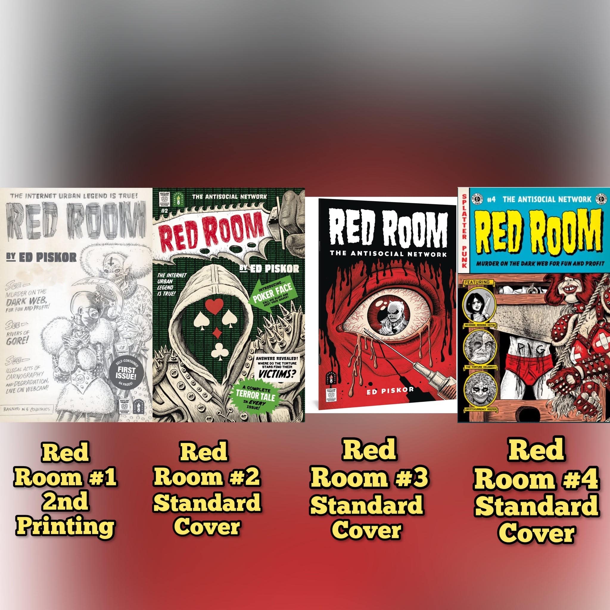 Red Room COMPLETE Comic Set Issue #1-4 W/ Rated Comics Backers by Ed ...
