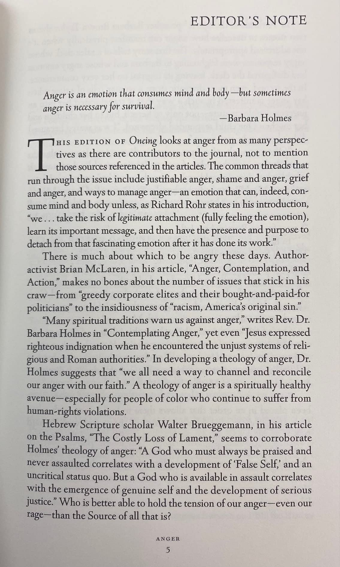 Anger (Oneing: An Alternative Orthodoxy) Vol. 6 No. 1 by The Center for ...