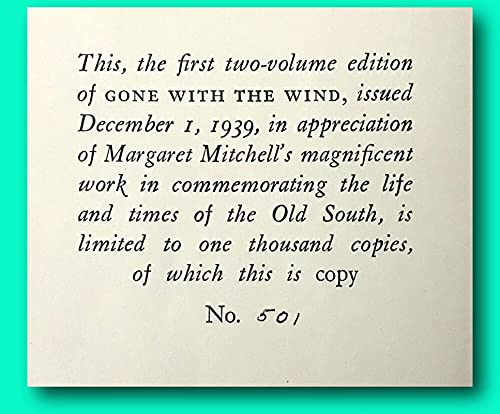 Rare Two-Volume Limited Edition Margaret Mitchell Gone With the Wind ...