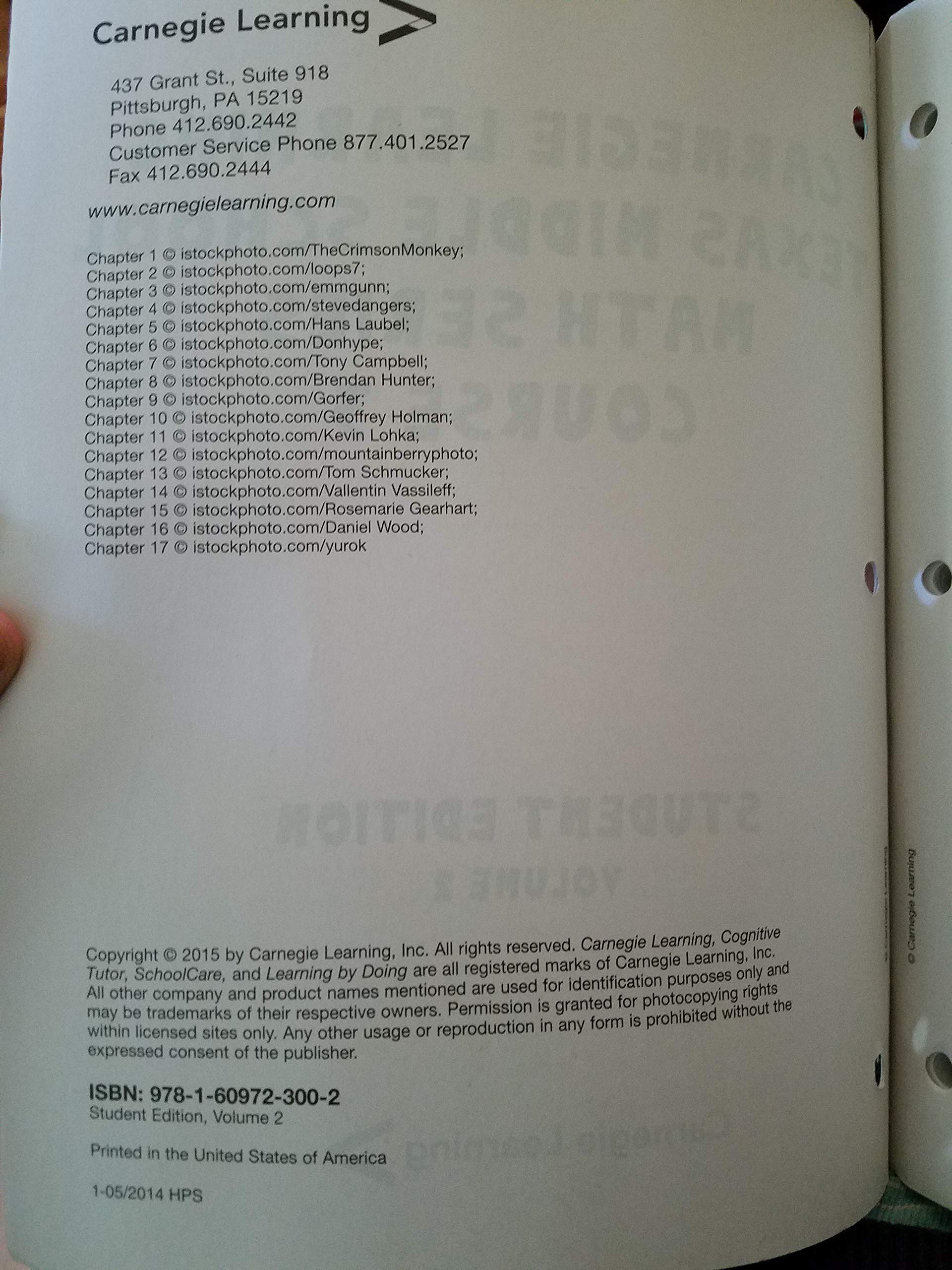 Carnegie Learning Texas Middle School Math Series, Student Text, Course ...