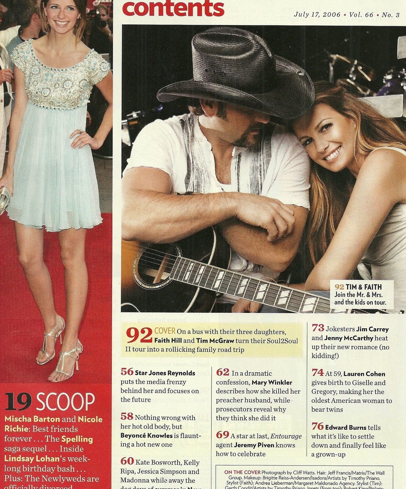 Tim McGraw and Faith Hill, Star Jones, Beyonce, Mary Winkler - July 17 ...