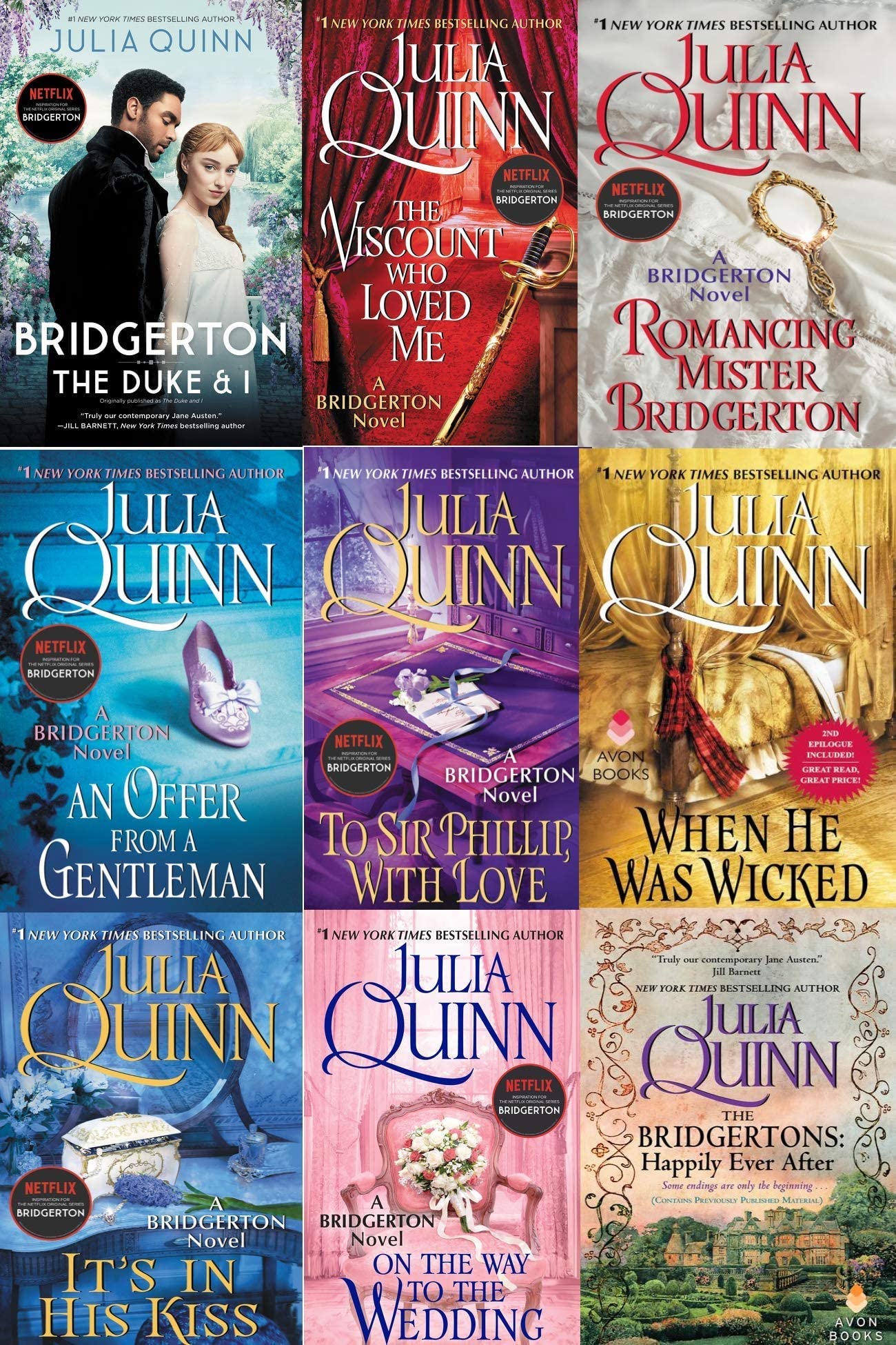 Julia Quinn Bridgerton Family Series 1- 9 Books Collection Set by Julia ...