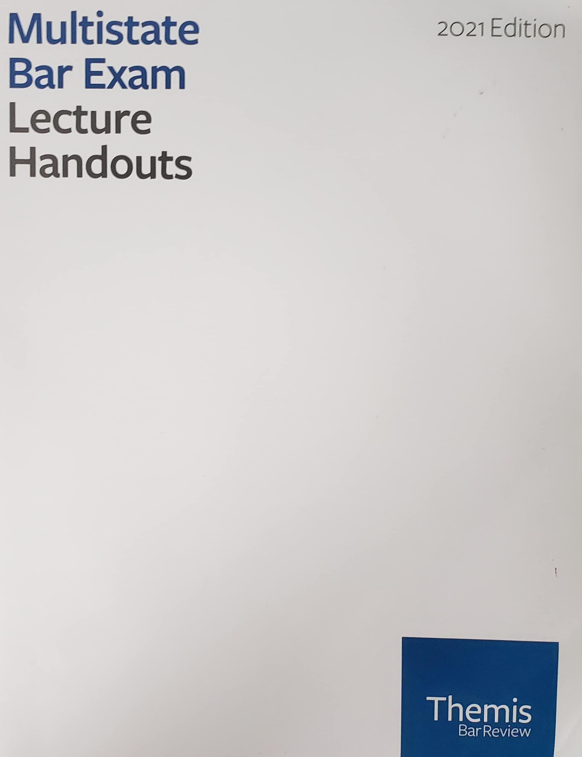 Multistate Bar Exam Lecture Handouts 2021 Edition by Themis Bar Review ...