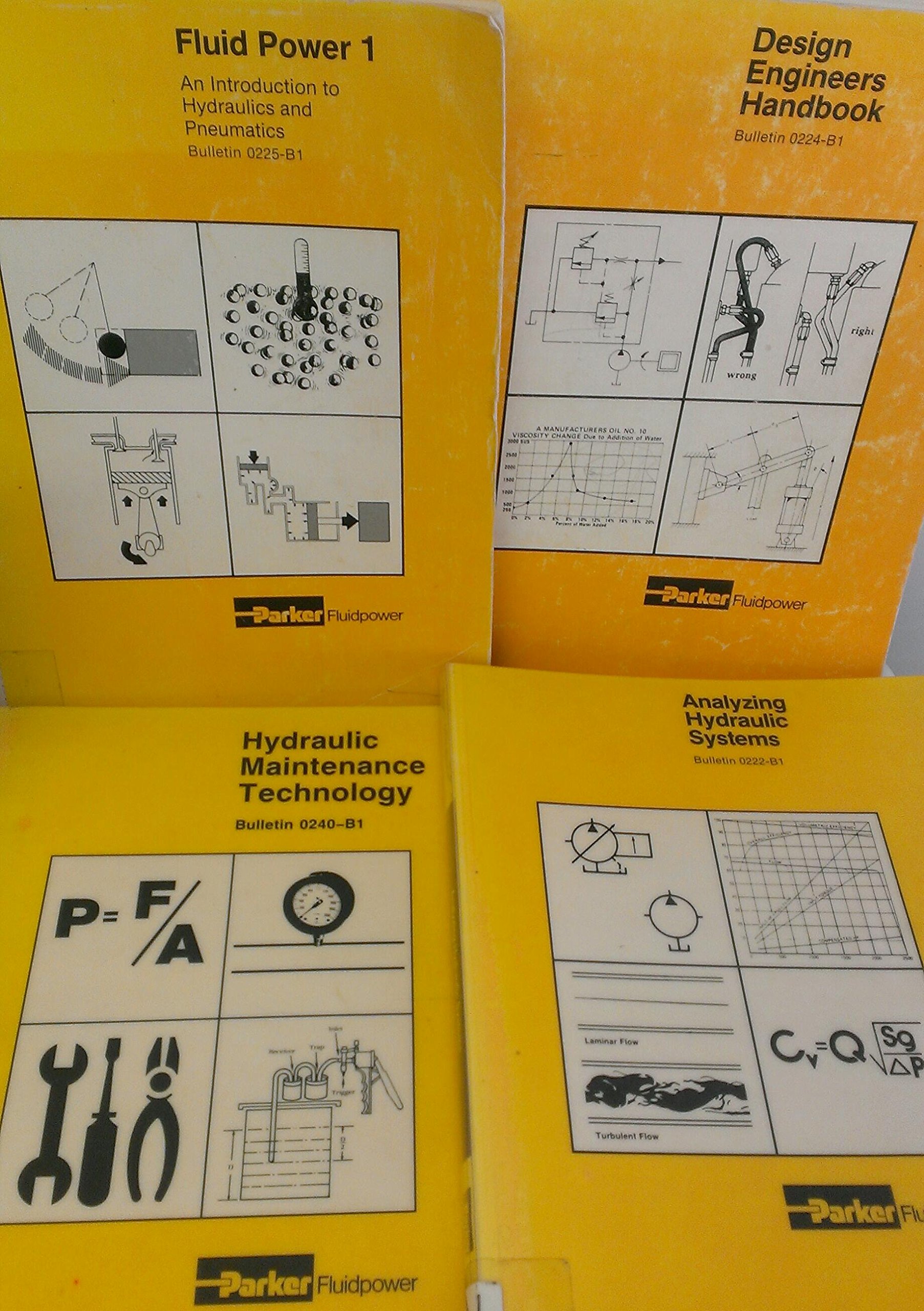 4 Volumes of Parker Hannifin FluidPower Manuals: Design Engineers Handbook, Hydraulic ...