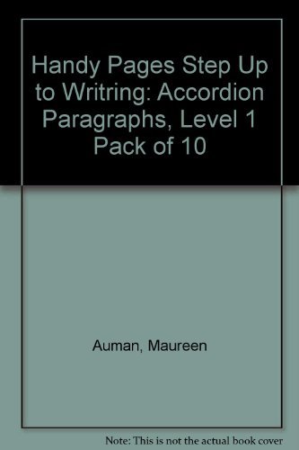 Handy Pages Step Up to Writring: Accordion Paragraphs, Level 1 Pack of ...