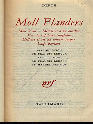 Moll Flanders: Madame Veal - Memoires D'un Cavalier - Vie Du Capitaine ...