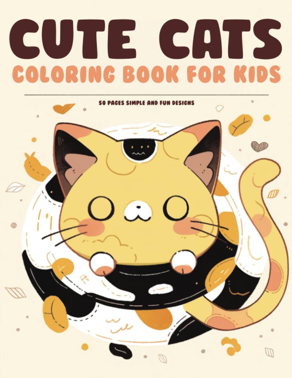 Cute Cats Coloring Book For Kids: Adorable Cartoon Cats, Kittens ...