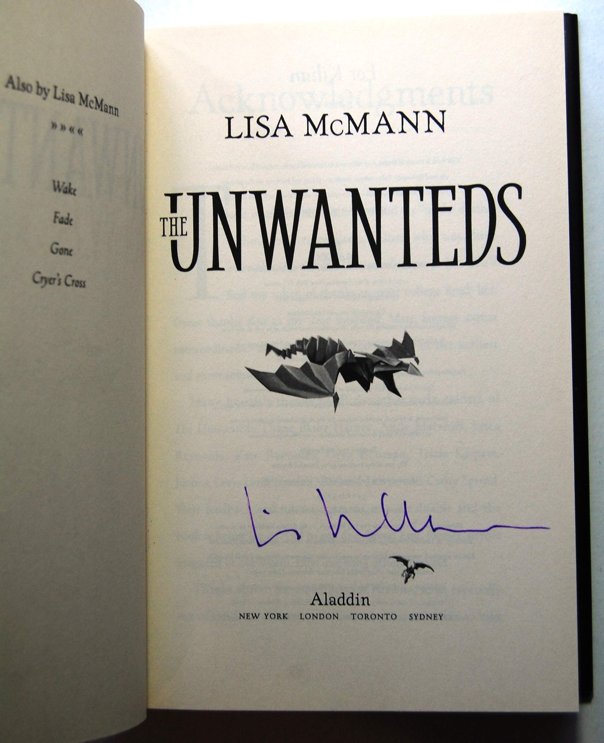 The Unwanteds, Signed by Lisa McMann | Goodreads