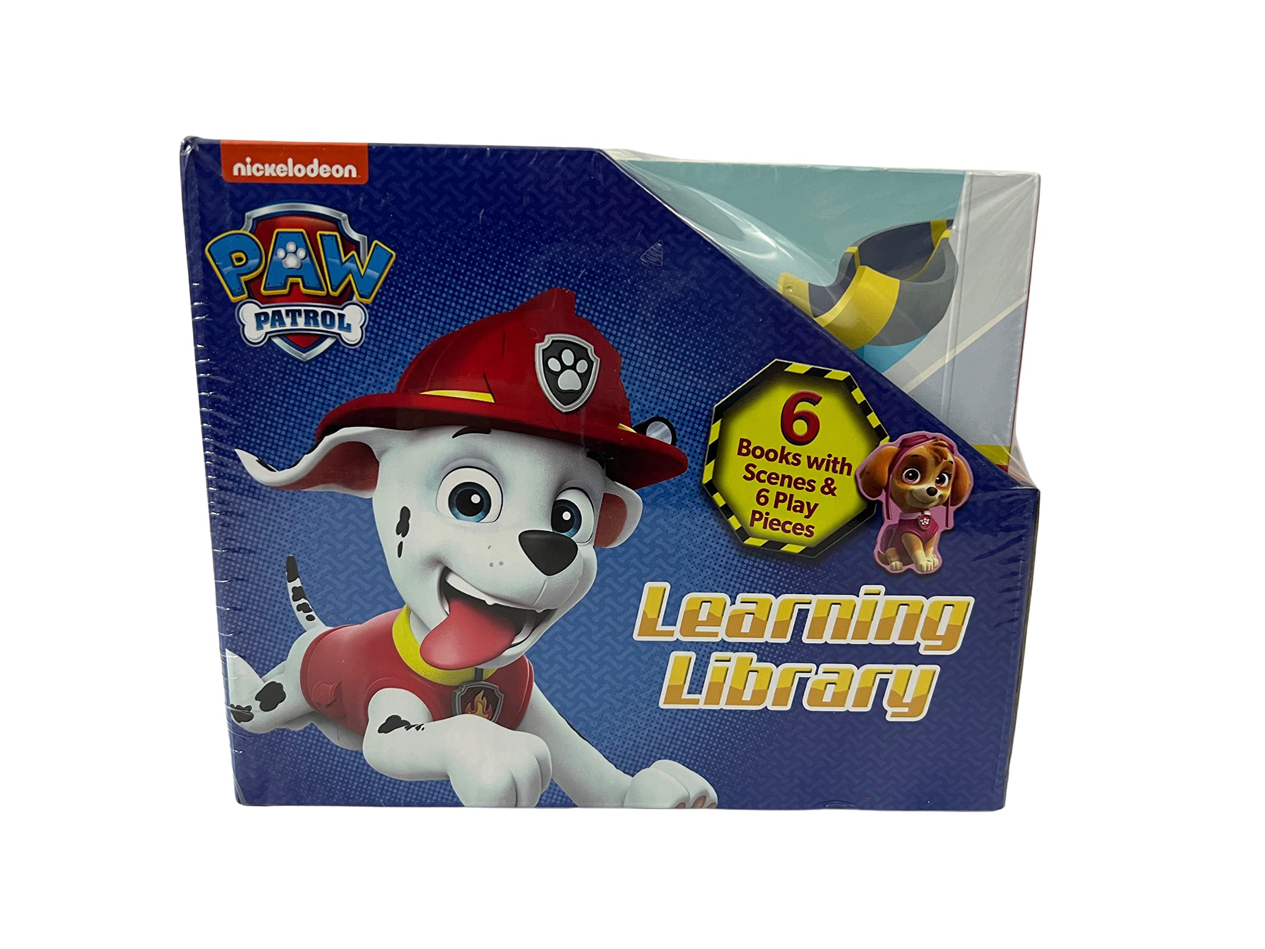 Paw Patrol Learning Library 6 Books with Scenes and 6 Play Pieces by ...