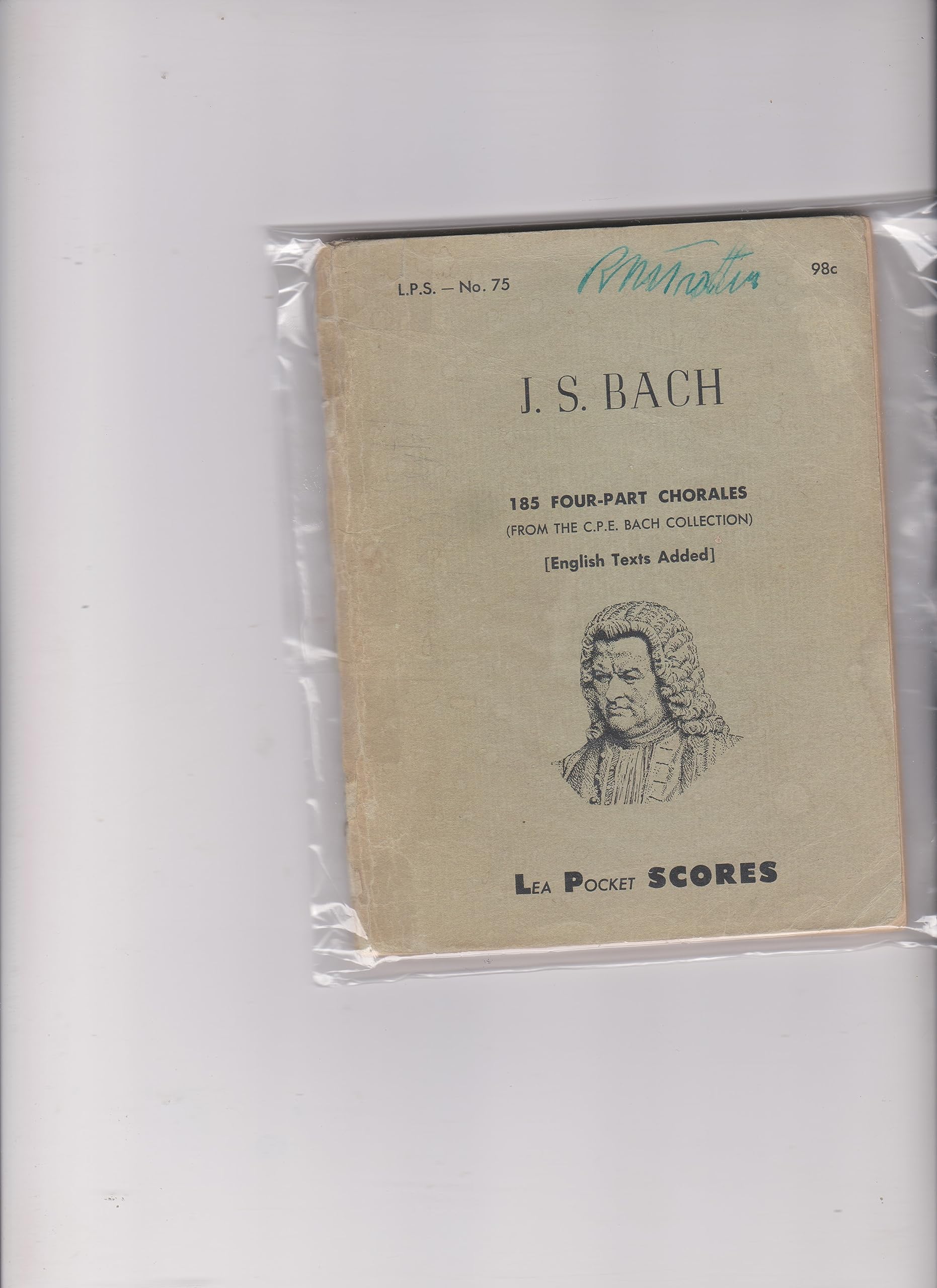 J.S. Bach 185 Four_Part Chorales From the C.P.E. Bach Collection by ...