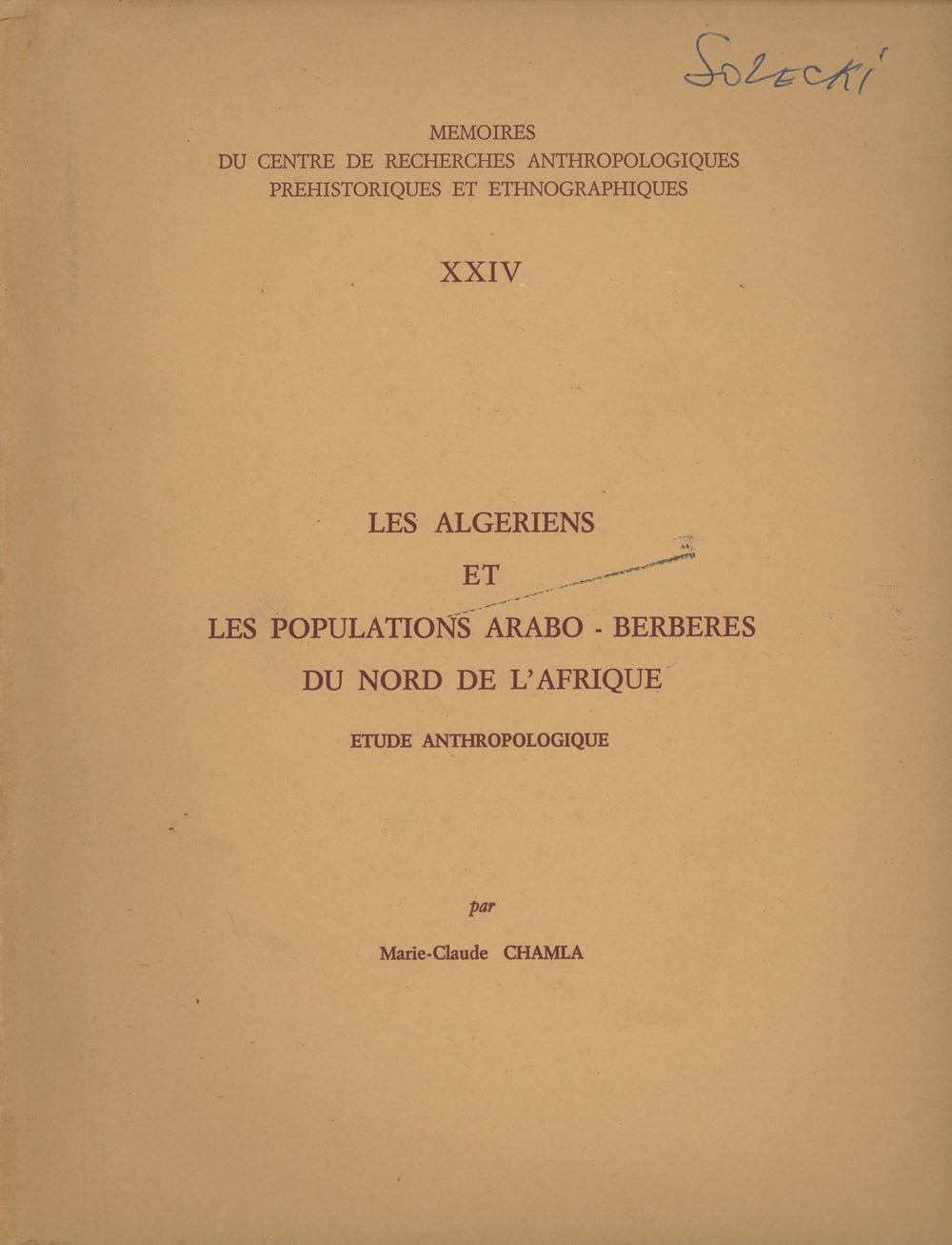 Les Algeriens et les Populations Arabo-Berberes du Nord de L'Afrique ...