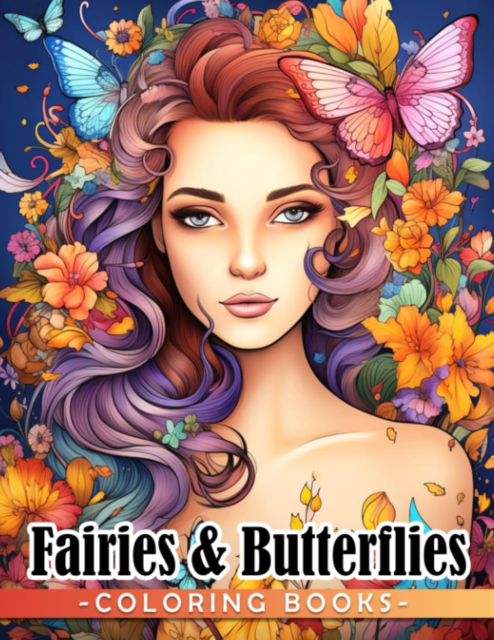 Fairies And Butterflies Coloring Book: Beauty Fairy And Butterfly ...