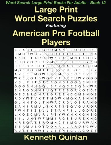 Large Print Word Search Puzzles Featuring American Pro Football Players ...