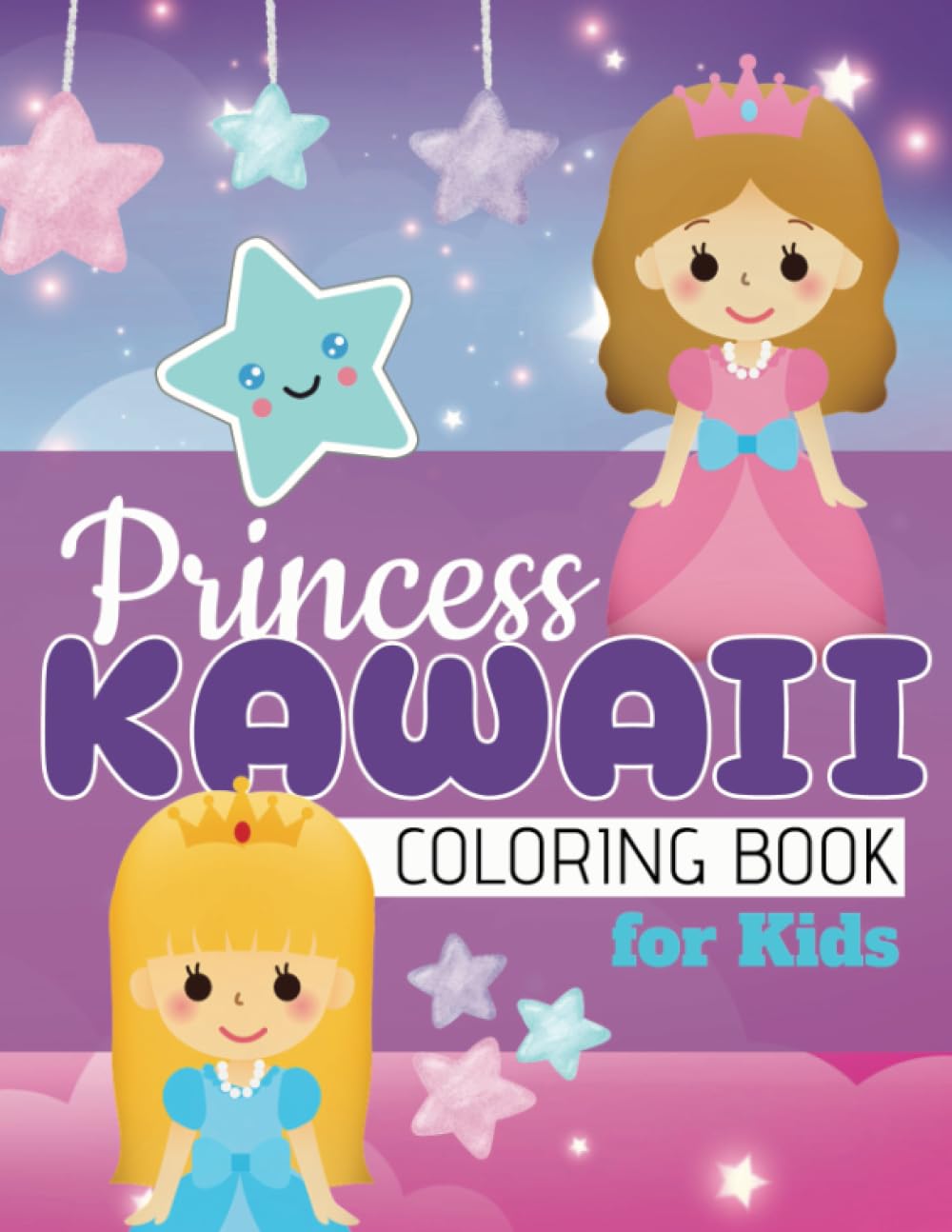 PRINCESS KAWAII COLORING BOOK FOR KIDS: 80 Fun Coloring Pages For Kids ...